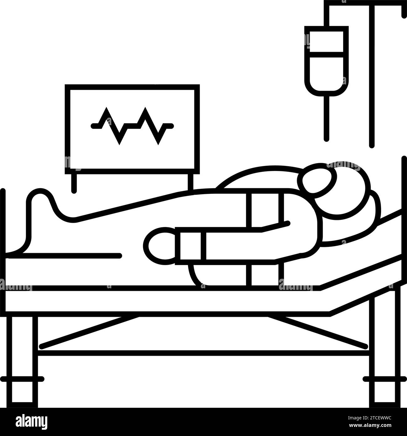 postoperative recovery line icon vector illustration Stock Vector Image ...