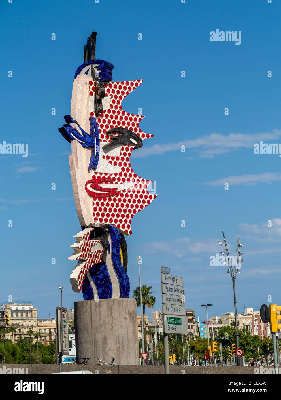Erected in 1992, the head of Barcelona is an abstract statue 15 meters ...