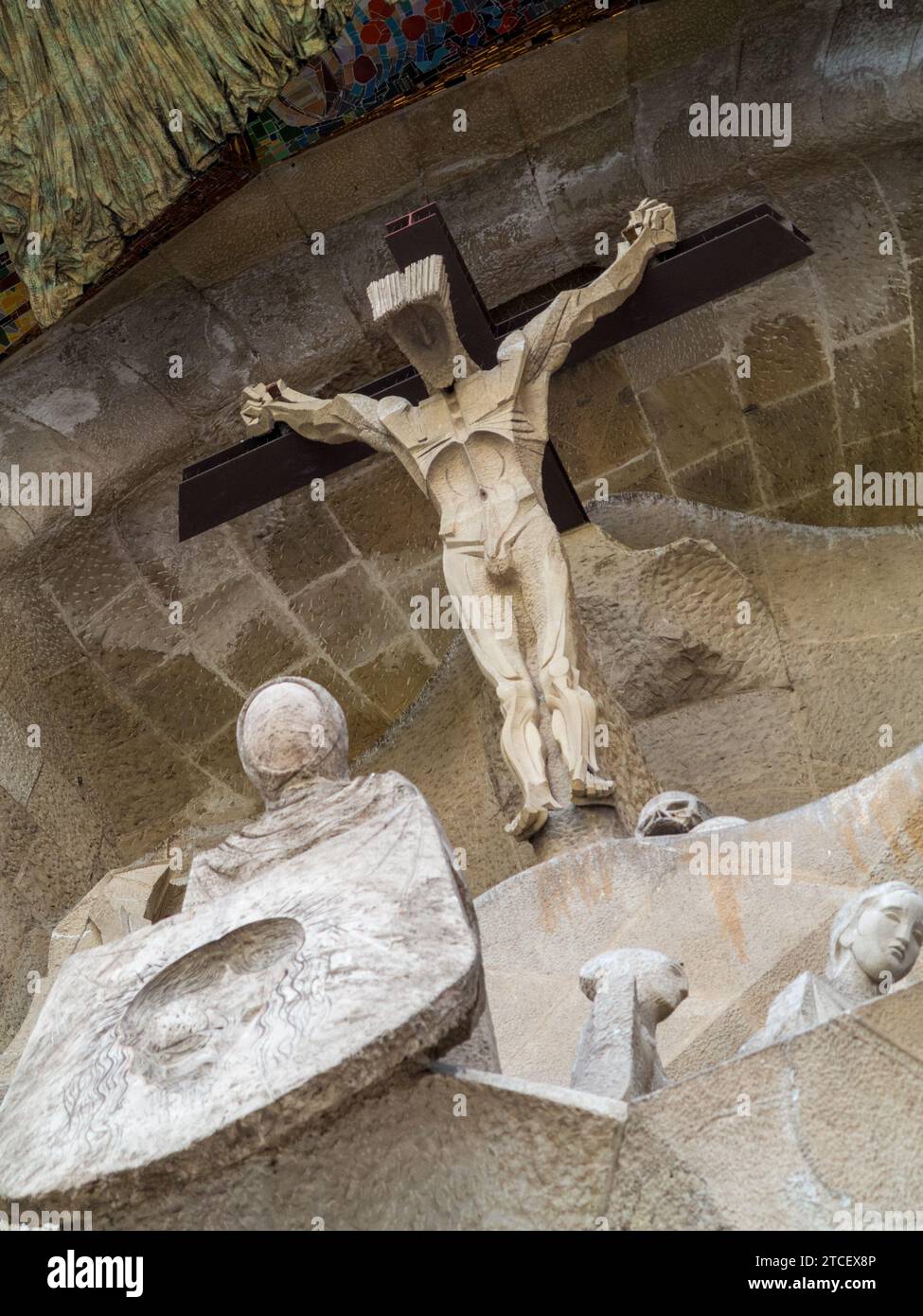 Sculpture of Christ on the Cross by Josep Maria Subirachs, Sagrada ...
