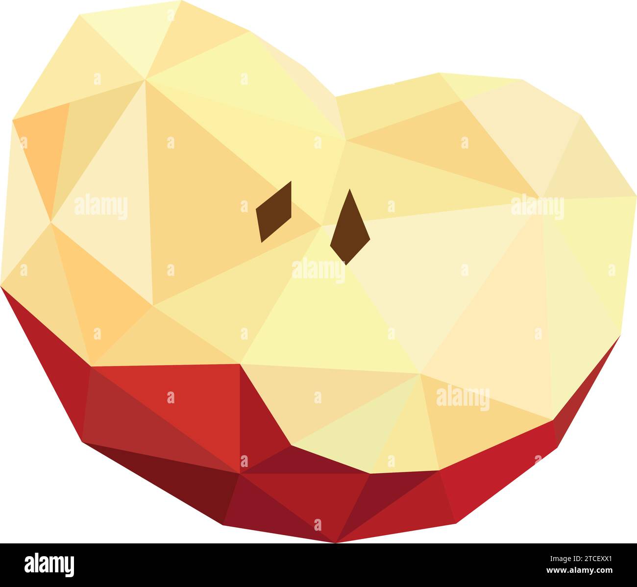 Isolated slice of an apple fruit Low poly style Vector Stock Vector ...