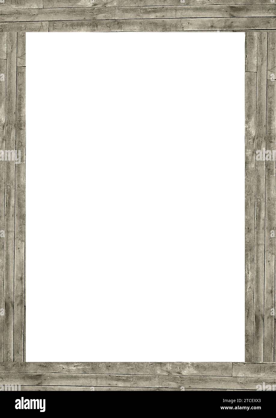 White background with rustic wooden borders patterned design Stock ...