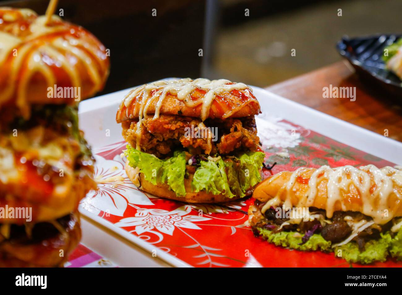 delicious burgers with mayonnaise and Chicken. in Sri Lanka street food ...