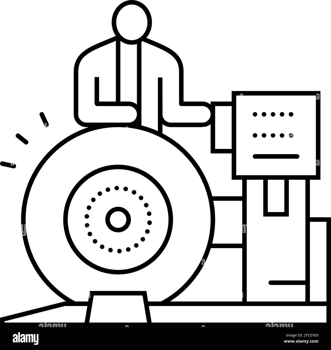 brake testing aircraft line icon vector illustration Stock Vector Image ...