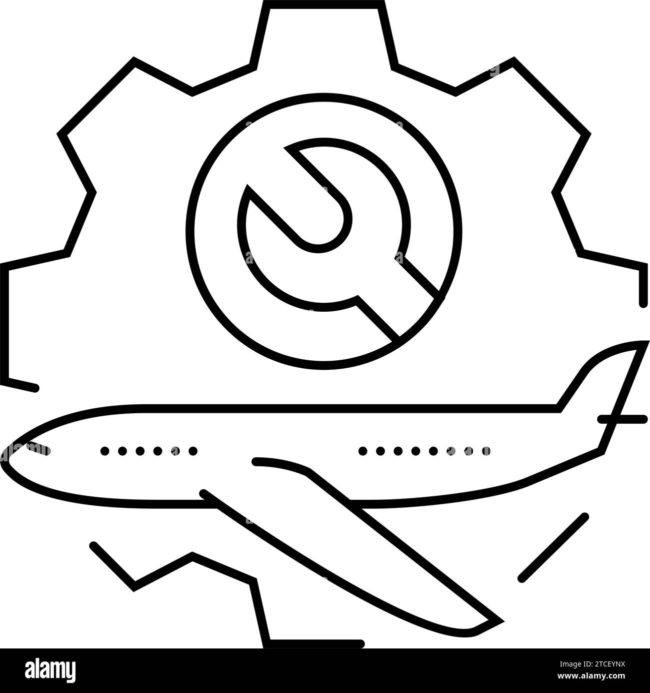 aircraft repair line icon vector illustration Stock Vector Image & Art ...
