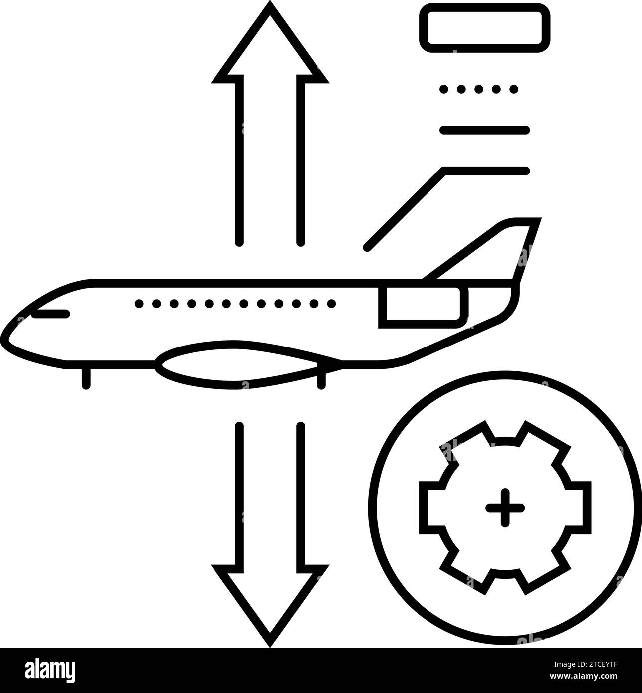 aileron adjustment aircraft line icon vector illustration Stock Vector ...