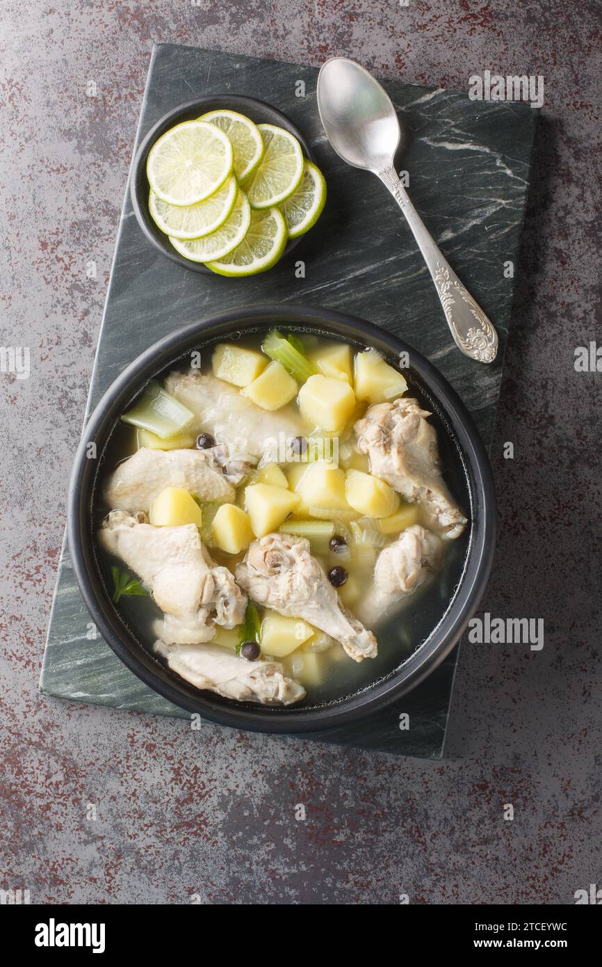Bahamian Chicken Souse with chicken wings, potatoes, celery, lime and ...