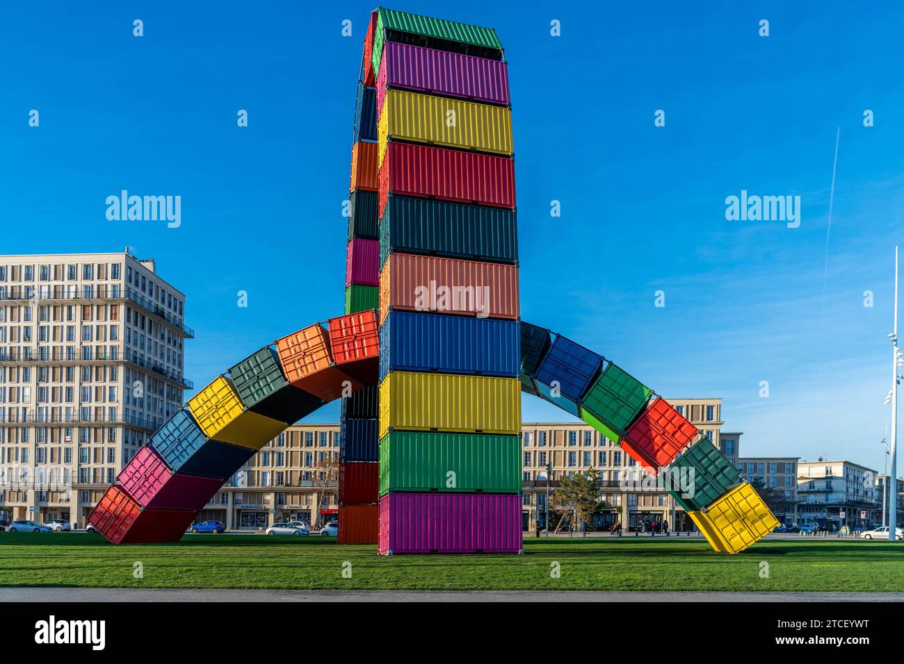 Le Havre, France - December 6, 2023: Catene de Container sculpture in ...