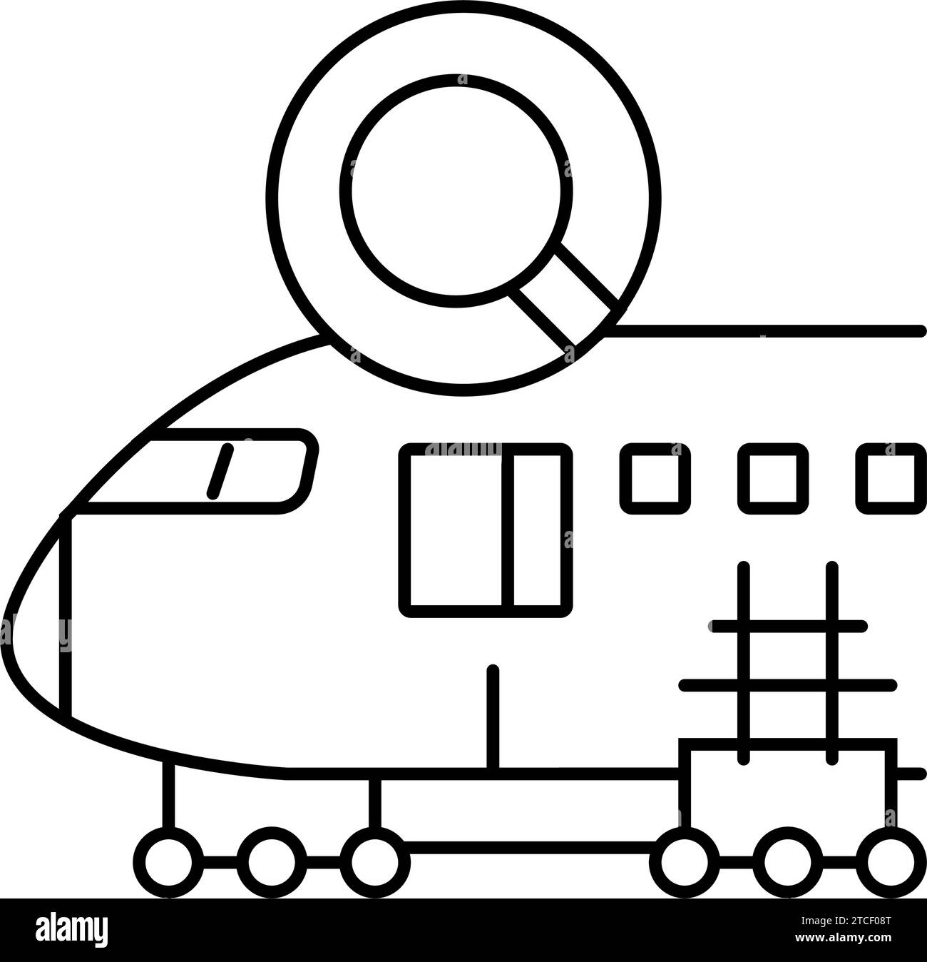 fuselage examination aircraft line icon vector illustration Stock ...