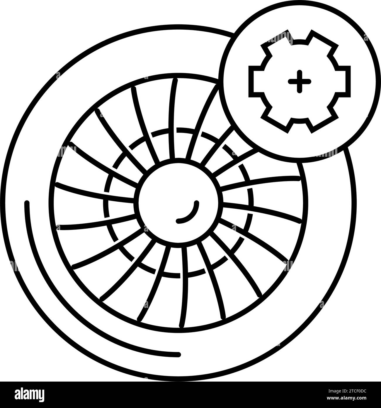 engine diagnostics aircraft line icon vector illustration Stock Vector ...