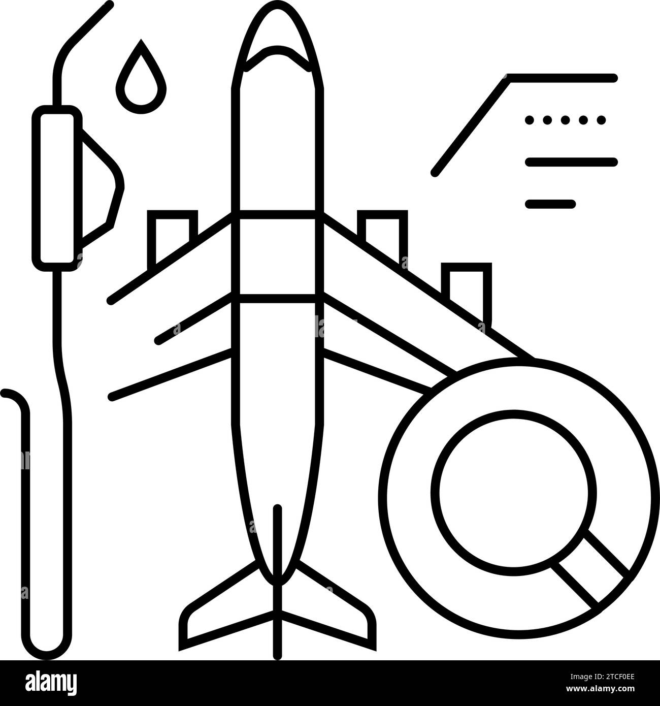 fuel analysis aircraft line icon vector illustration Stock Vector Image ...