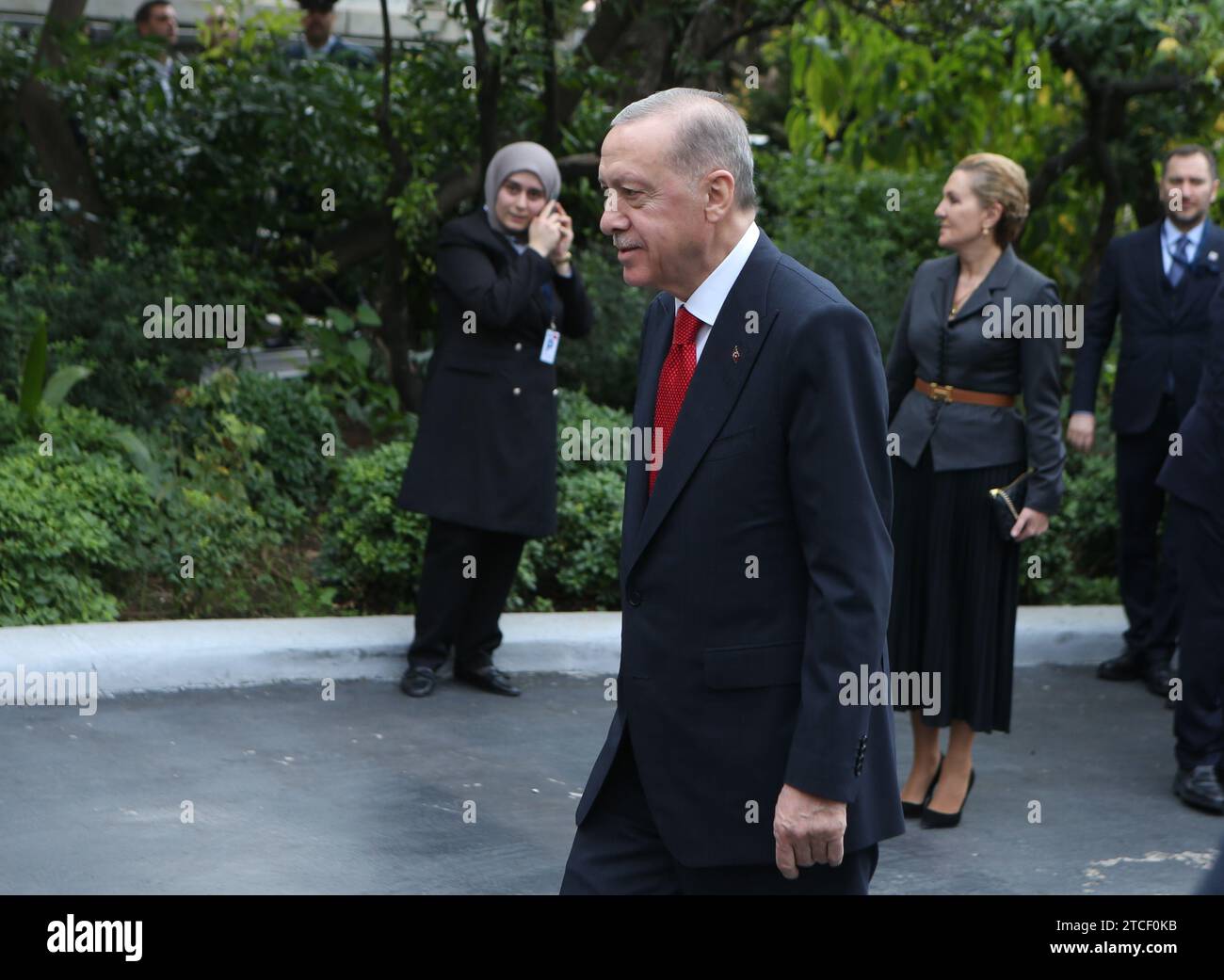 Greek Prime Minister KYRIAKOS MITSOTAKIS welcome Turkish President ...