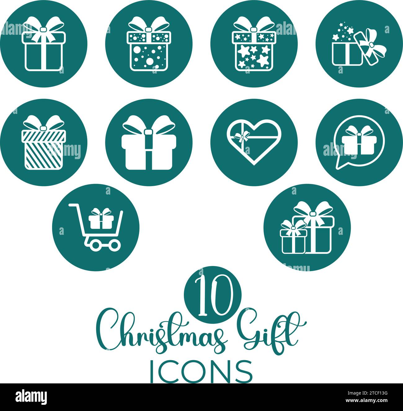 Set of christmas present stickers icons Vector Stock Vector Image & Art ...
