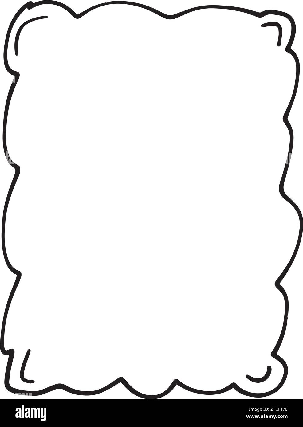 Frame border hand drawn rectangle shape icon for decorative vintage ...