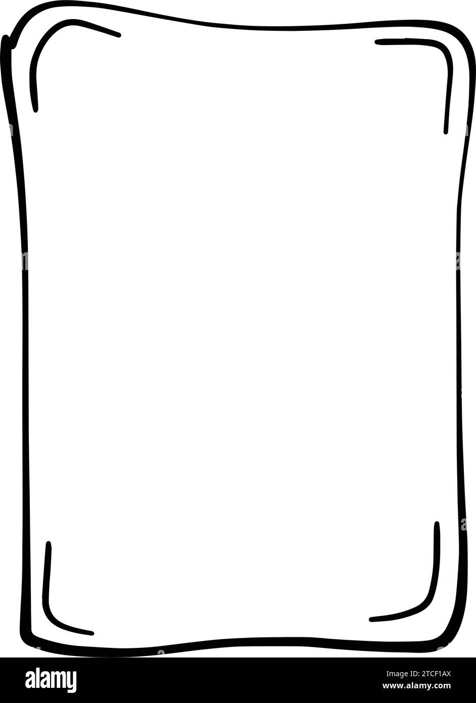 Frame border hand drawn rectangle shape icon for decorative vintage ...