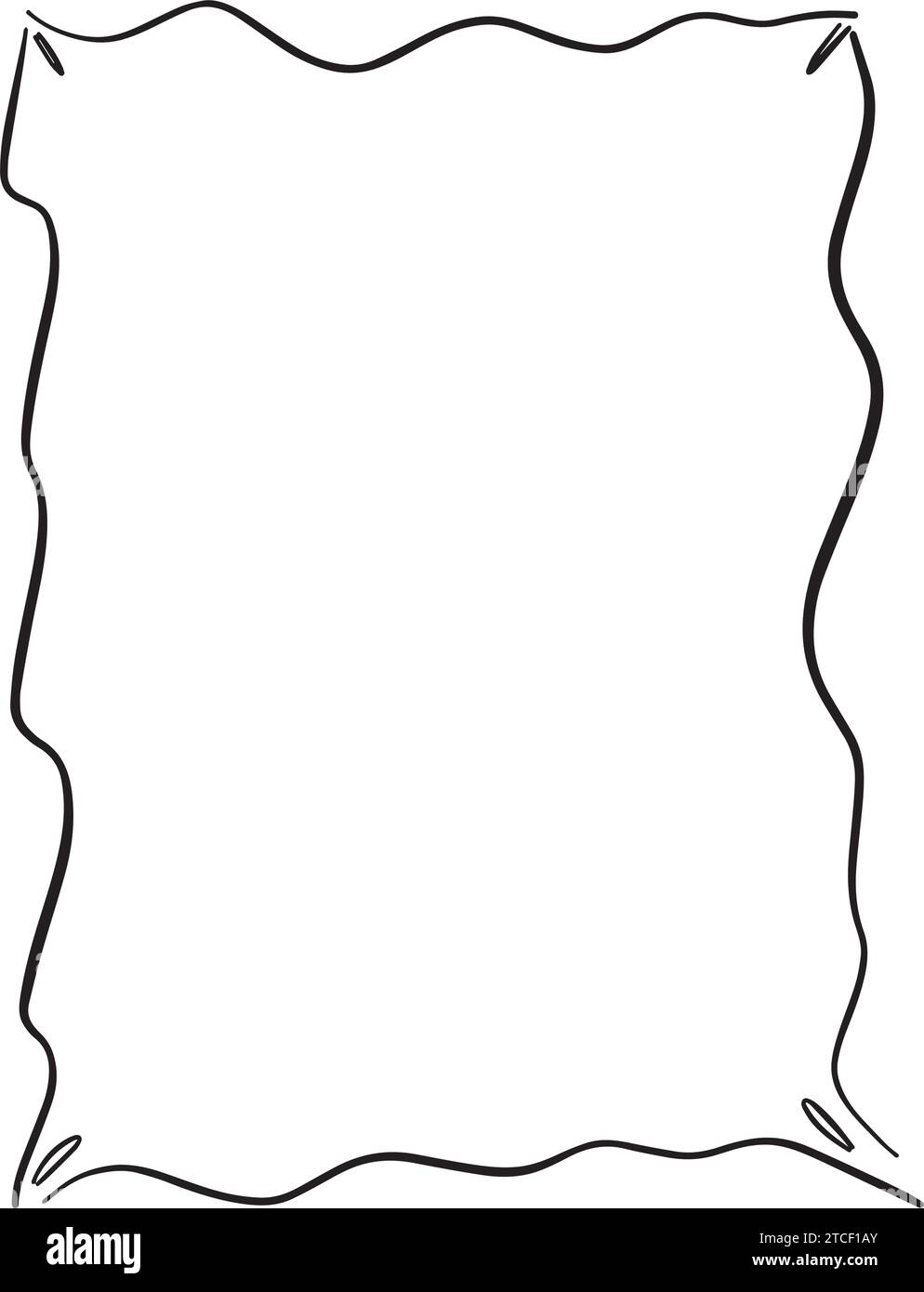 Frame border hand drawn rectangle shape icon for decorative vintage ...