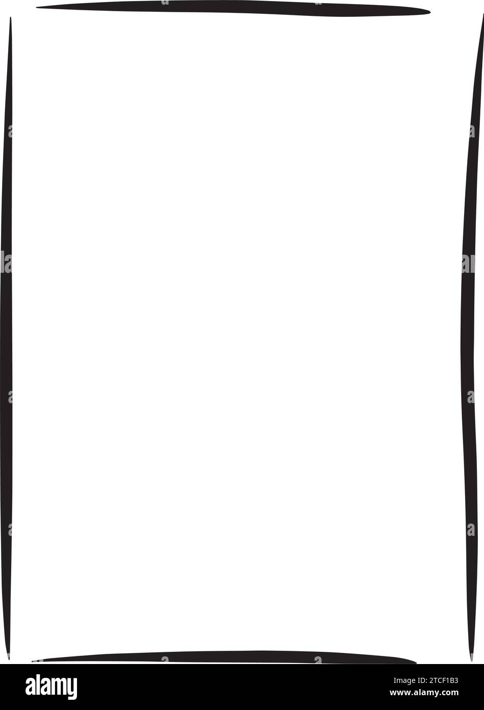 Frame border hand drawn rectangle shape icon for decorative vintage ...