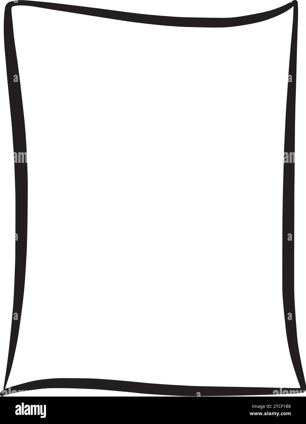 Frame border hand drawn rectangle shape icon for decorative vintage ...