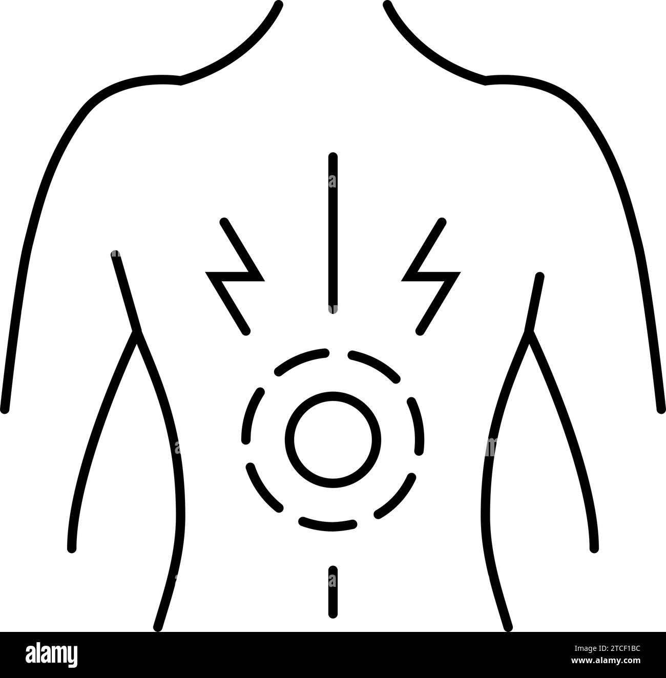 persistent back pain disease symptom line icon vector illustration ...