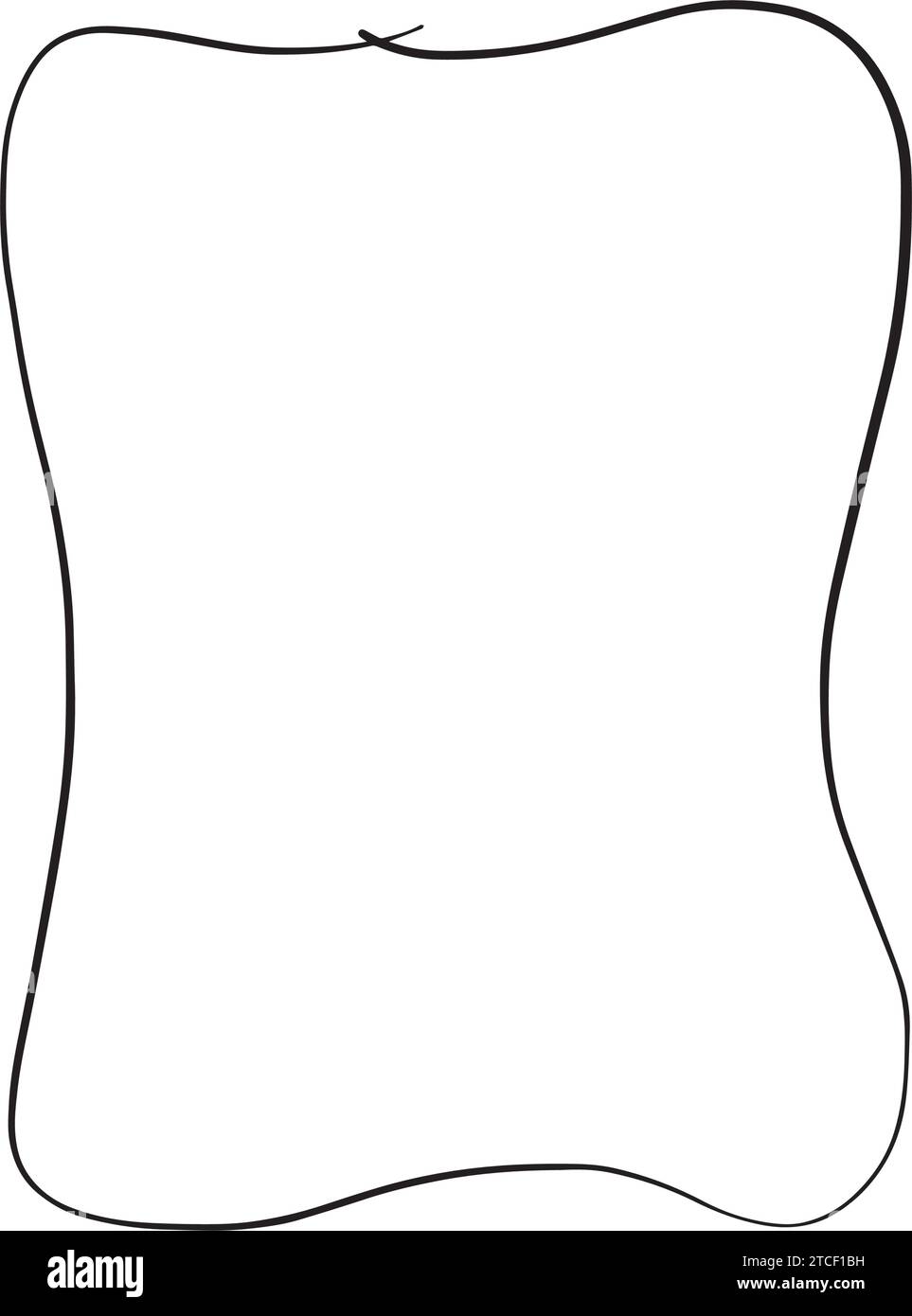 Frame border hand drawn rectangle shape icon for decorative vintage ...