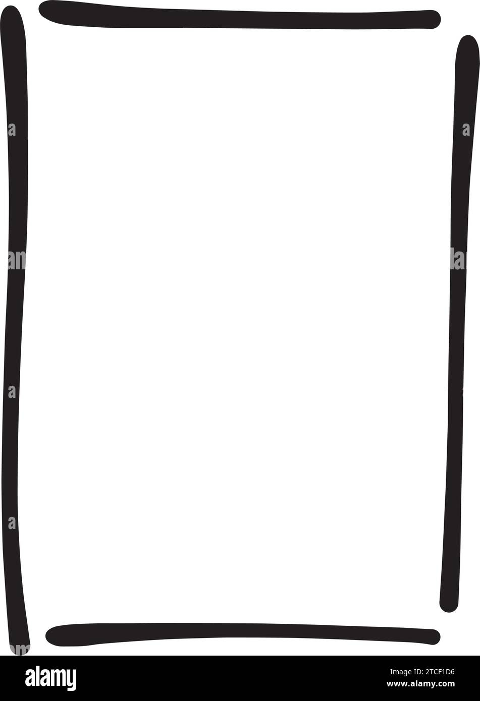 Frame border hand drawn rectangle shape icon for decorative vintage ...