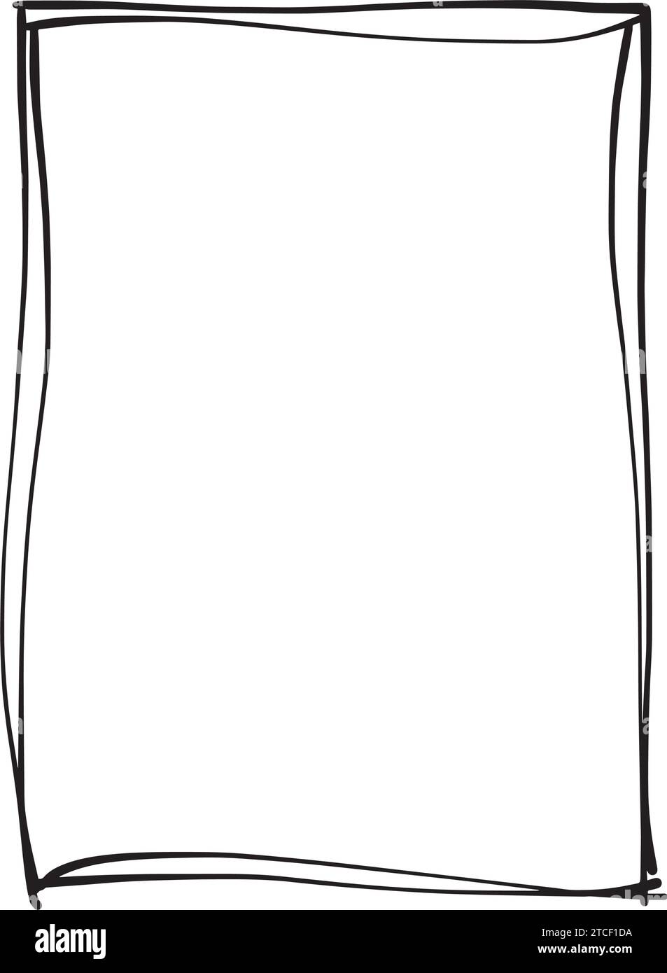 Frame border hand drawn rectangle shape icon for decorative vintage ...