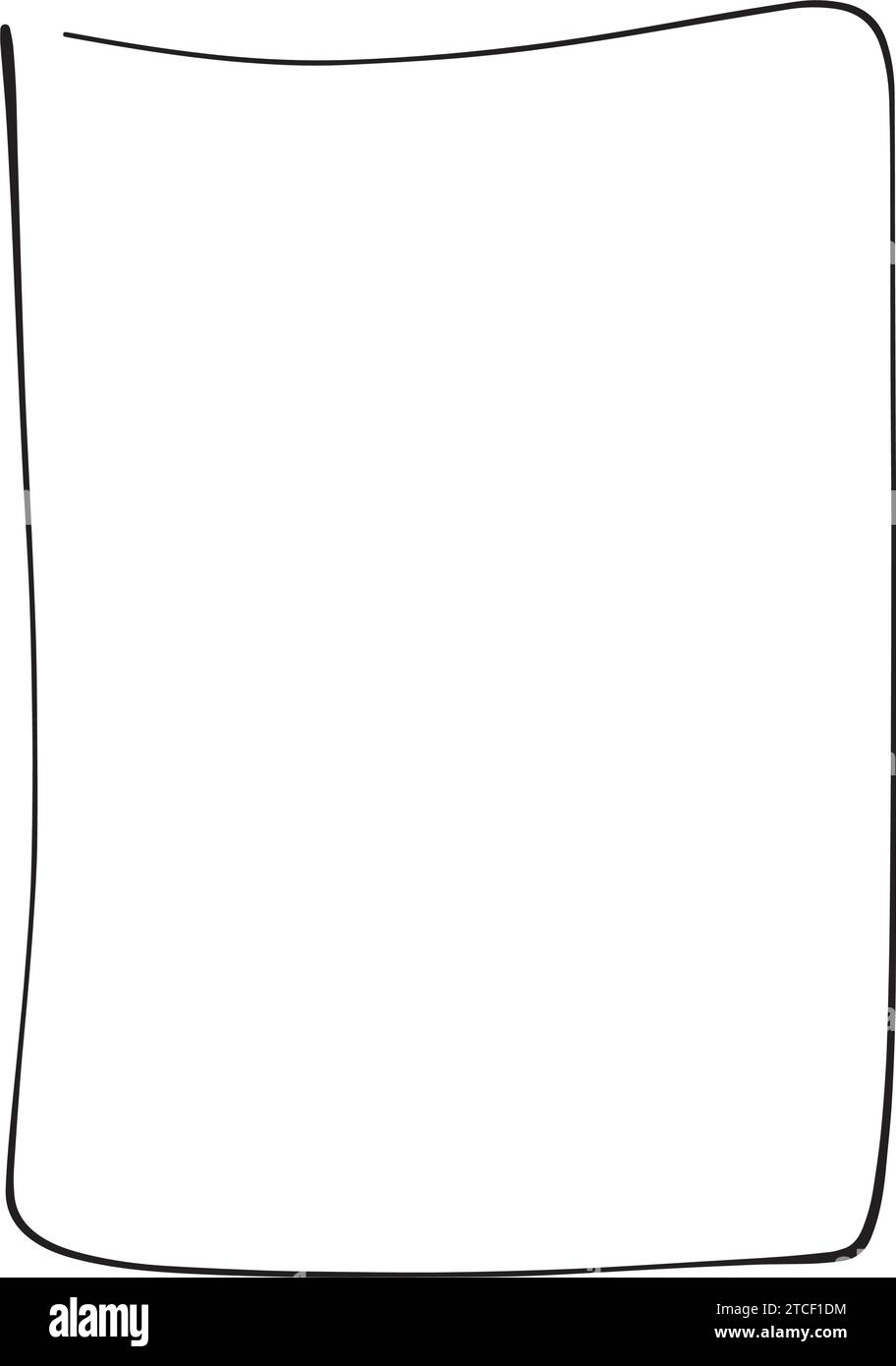 Frame border hand drawn rectangle shape icon for decorative vintage ...