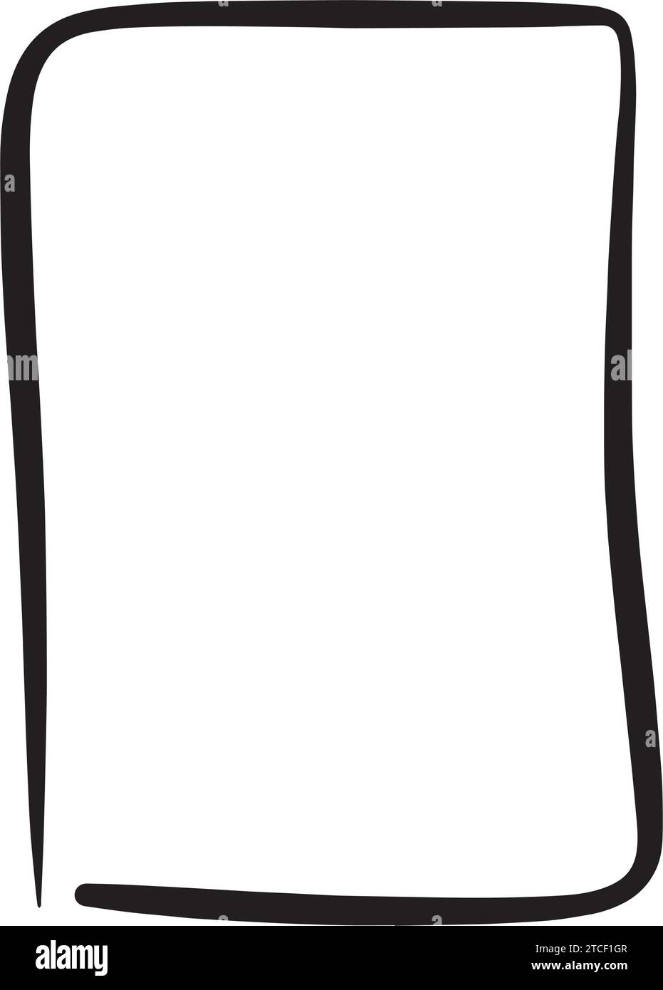 Frame border hand drawn rectangle shape icon for decorative vintage ...