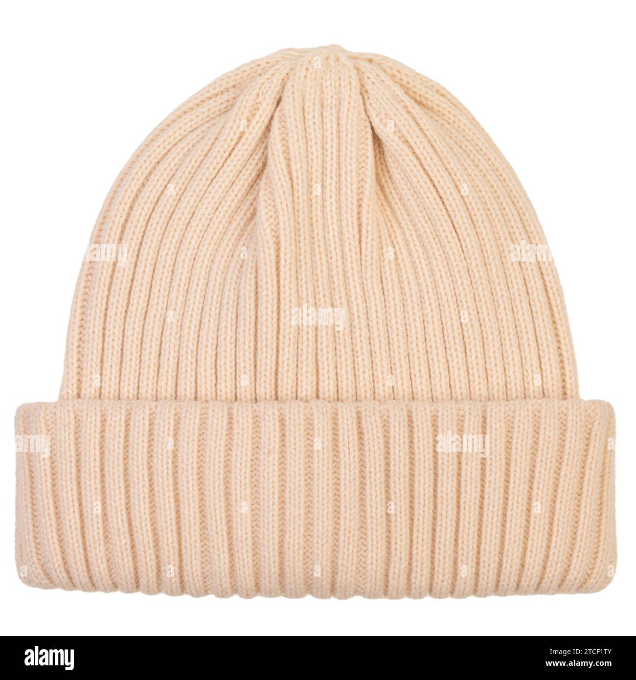 Cozy And Warm Neutral Beige Ribbed Woolen Beanie Essential Winter Wardrobe Item For A Cold