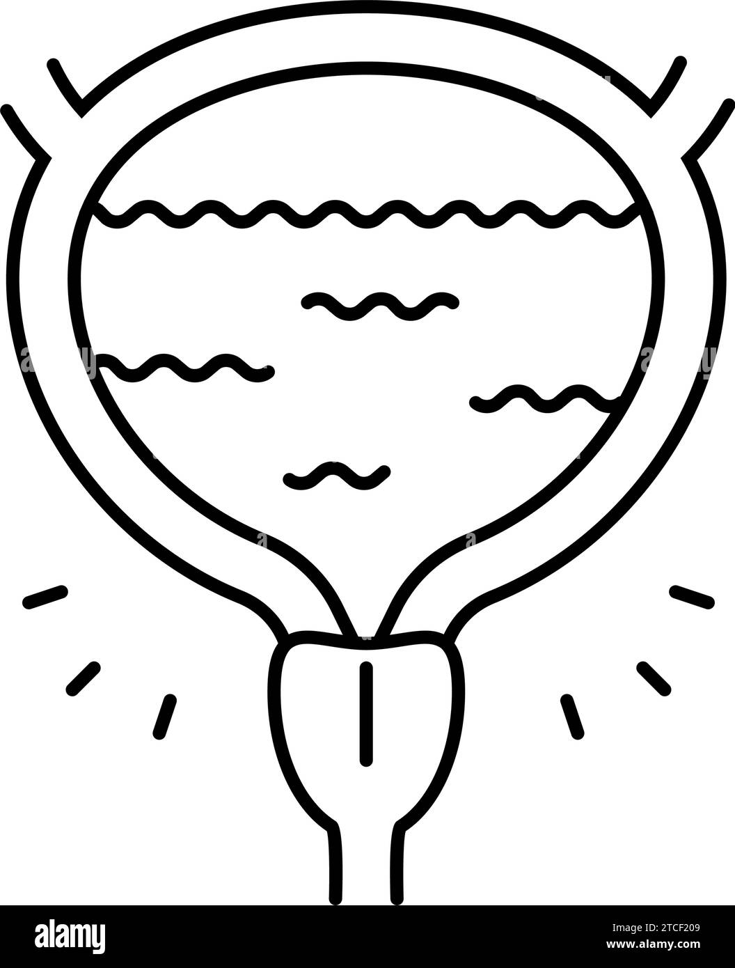 inability control bladder disease symptom line icon vector illustration ...