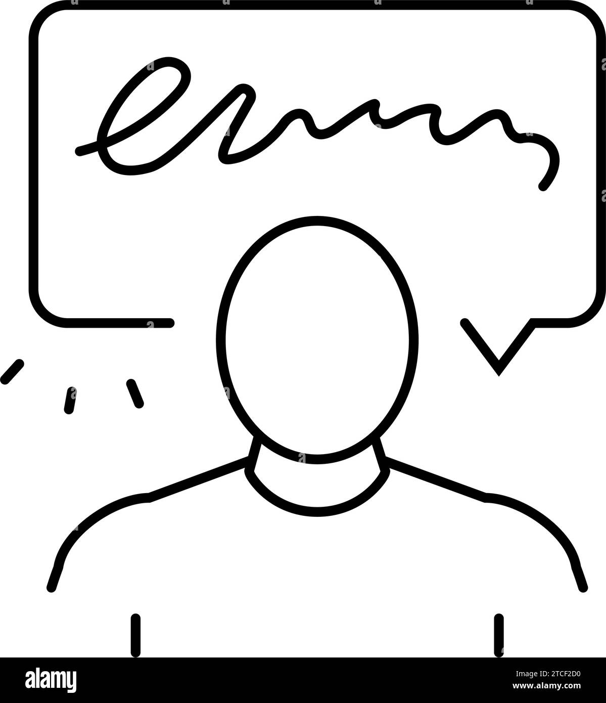 slurred speech and confusion disease symptom line icon vector ...