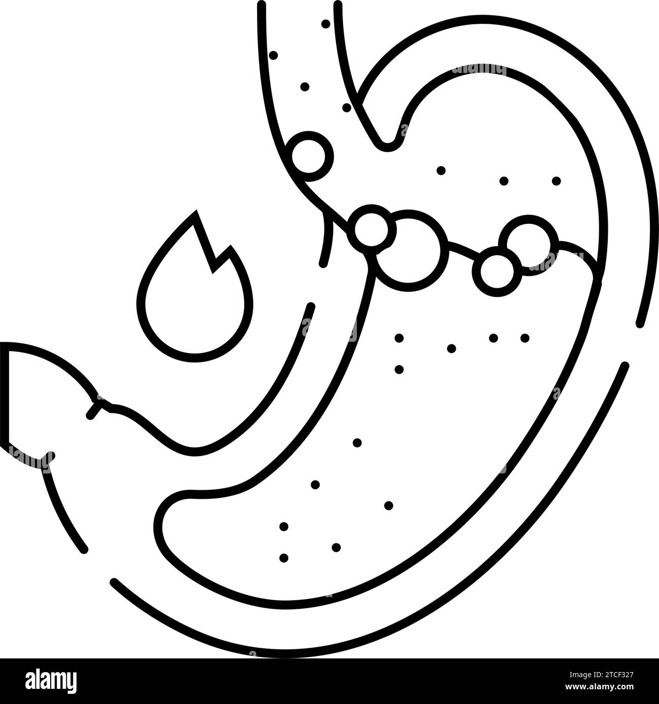 persistent heartburn disease symptom line icon vector illustration ...