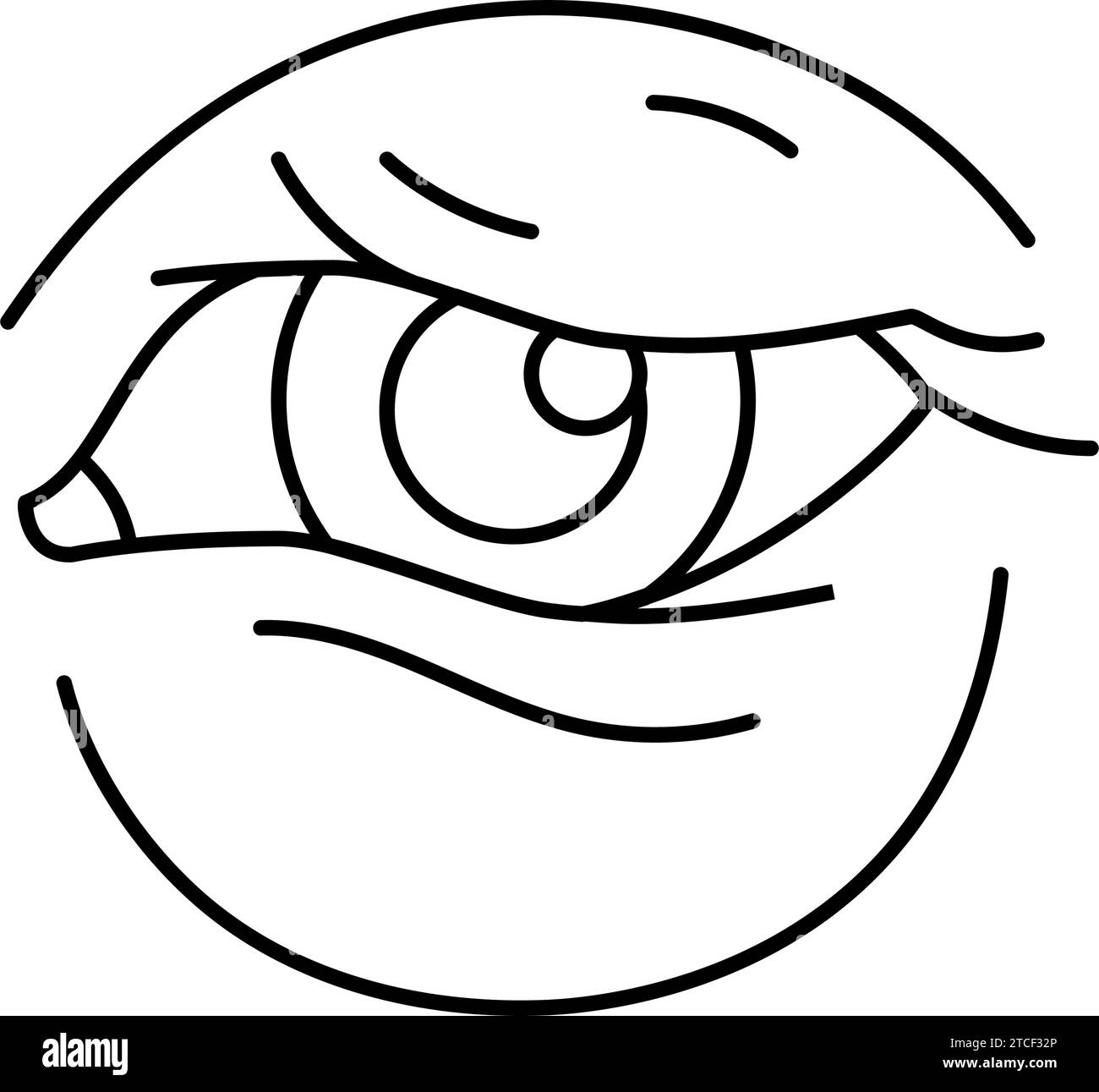 swollen red eyes disease symptom line icon vector illustration Stock ...