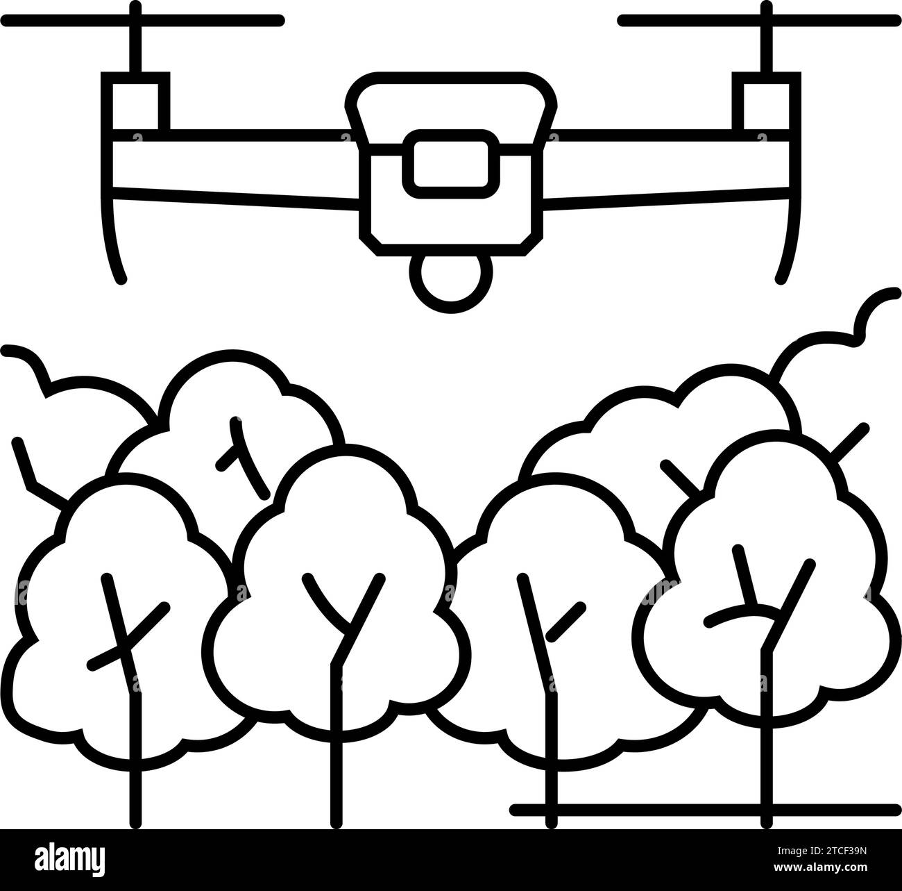 forest management drone line icon vector illustration Stock Vector ...