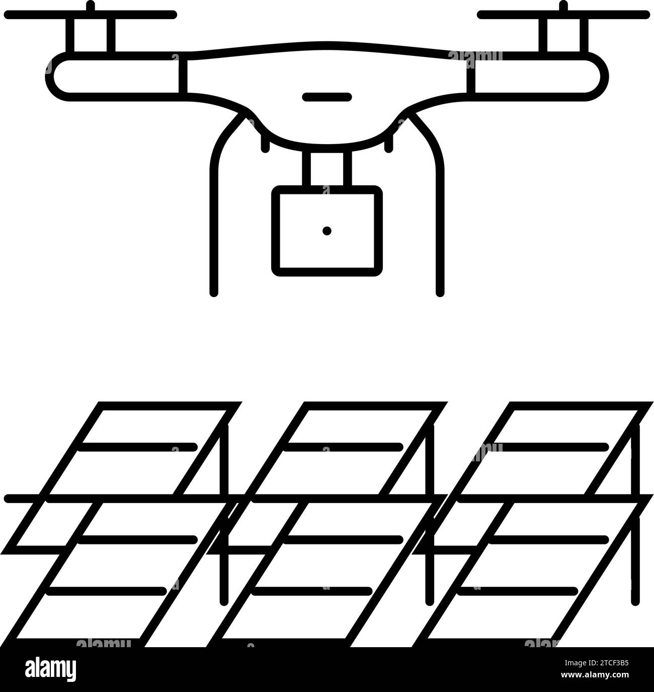 environmental survey drone line icon vector illustration Stock Vector Image & Art - Alamy