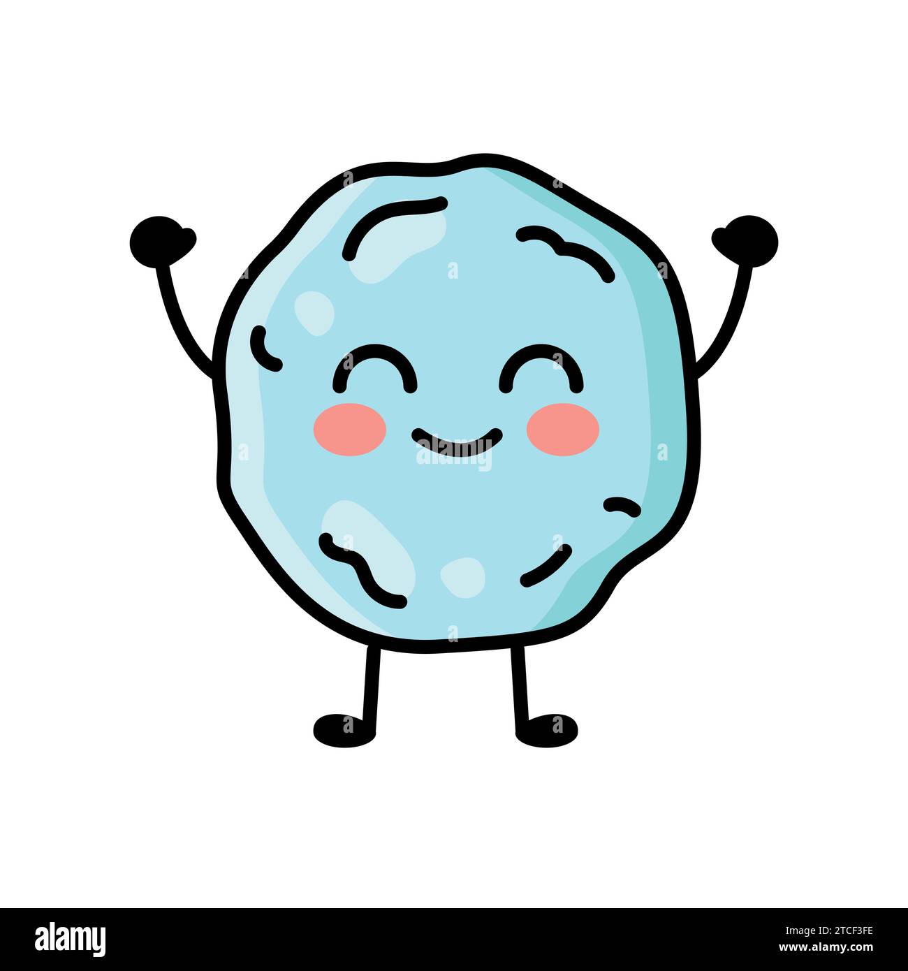 Snowball emoticon color element. Cartoon happy character. Mascot of ...