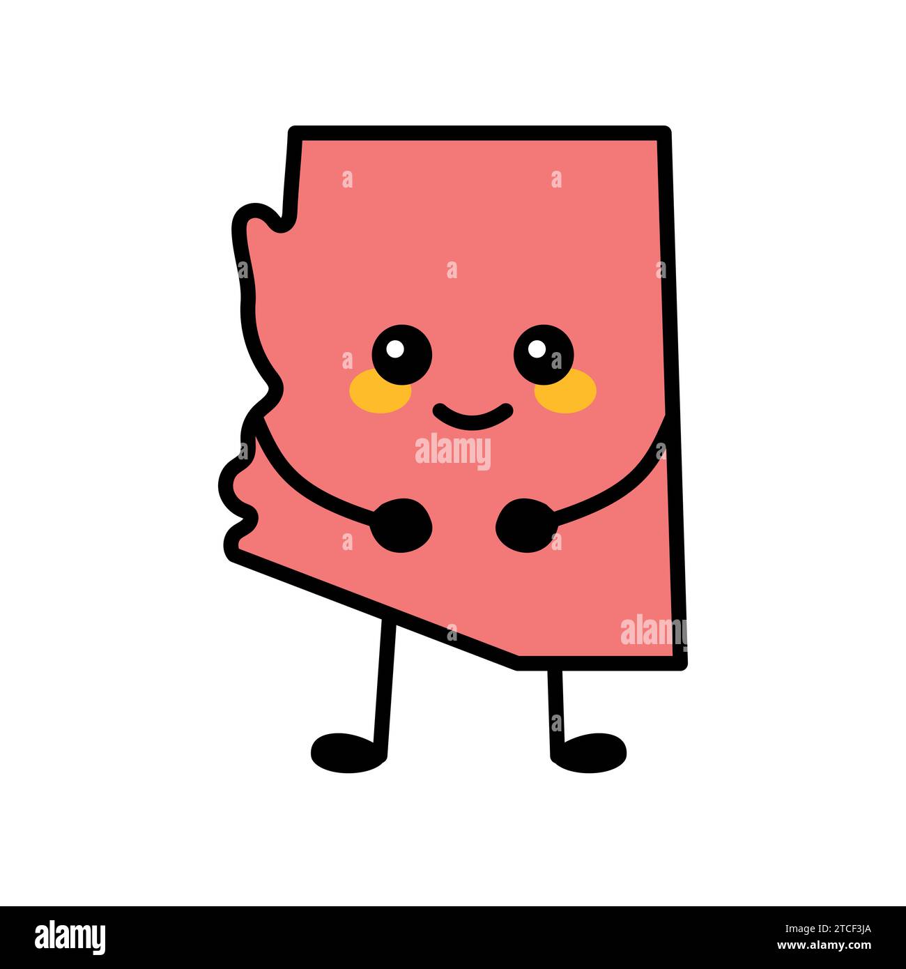 Arizona a US state color element. Smiling cartoon character. United ...