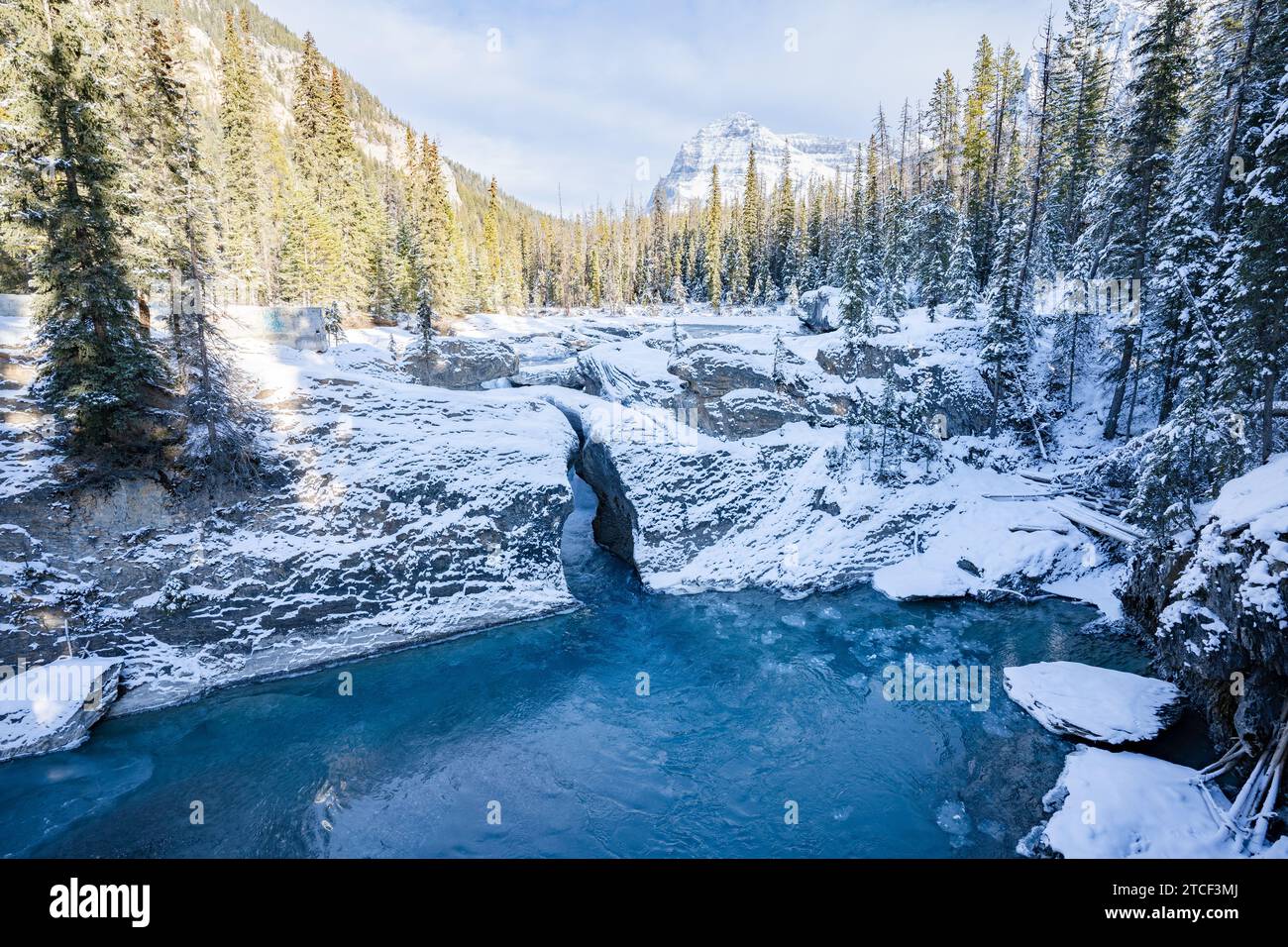 Scenic Natural Bridge in winter in Yoho National Park Stock Photo - Alamy