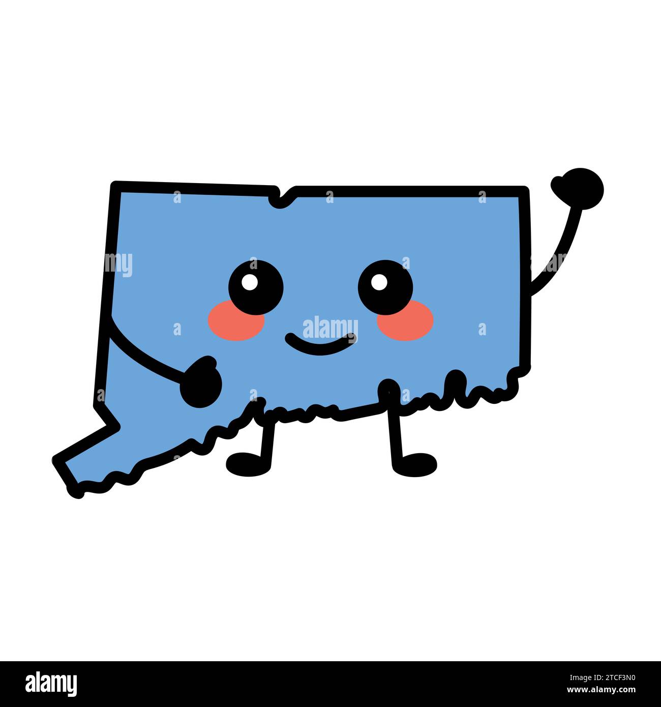 Connecticut a US state color element. Smiling cartoon character. United ...