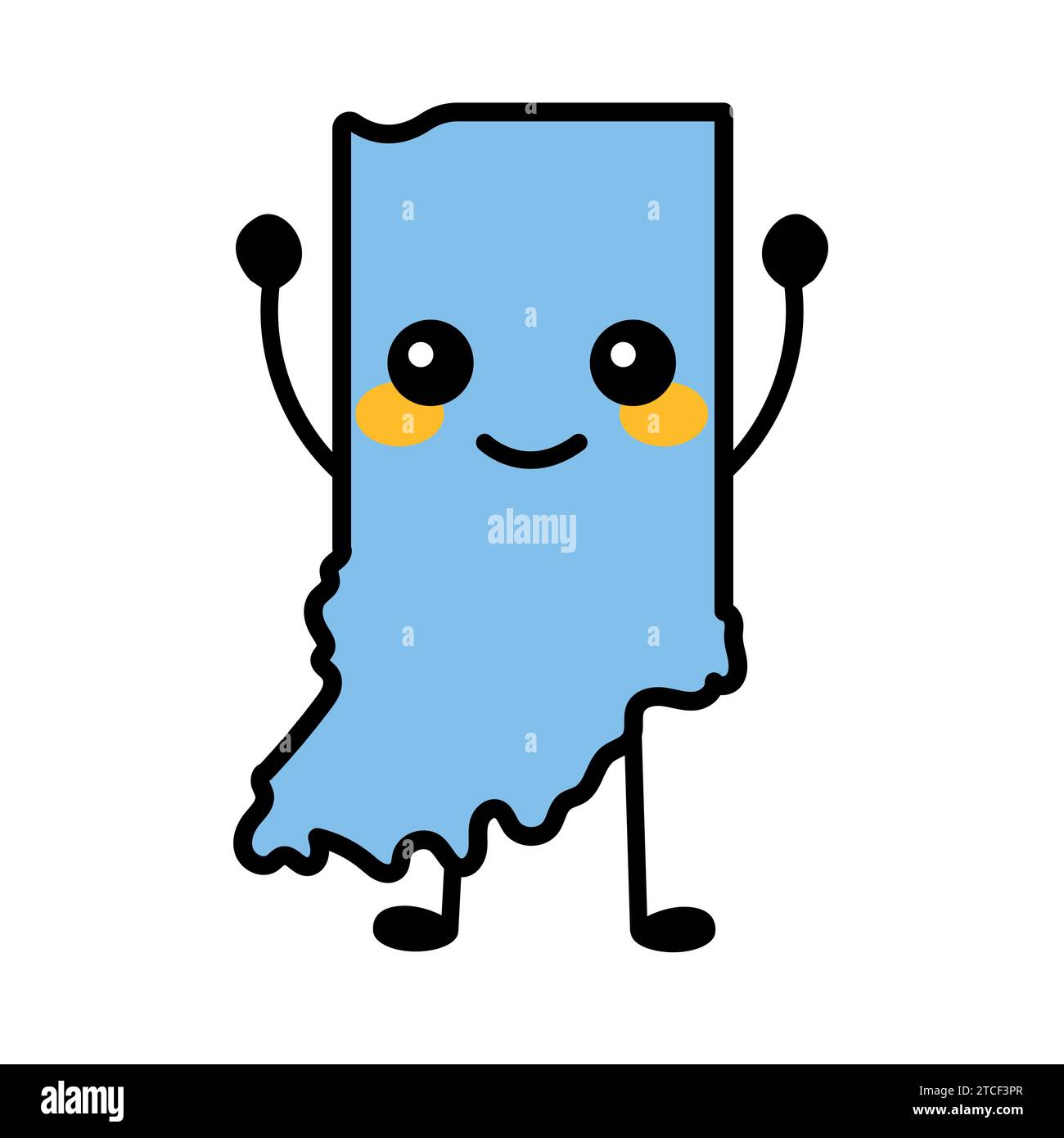 Indiana a US state color element. Smiling cartoon character. United ...