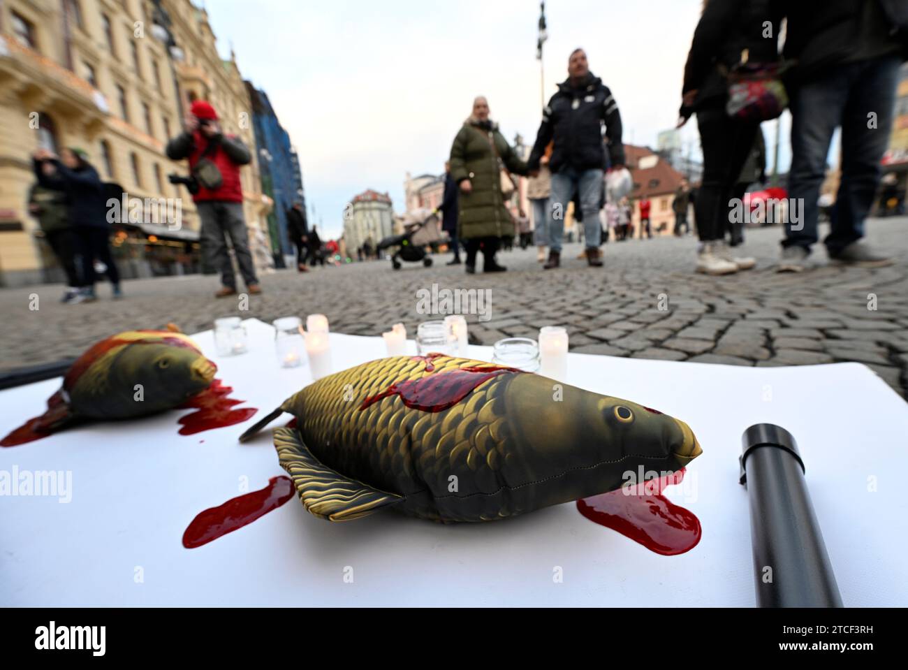 Prague, Czech Republic. 12th Dec, 2023. Protest against Christmas sale ...