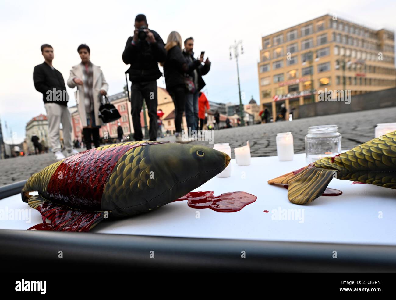 Prague, Czech Republic. 12th Dec, 2023. Protest against Christmas sale ...