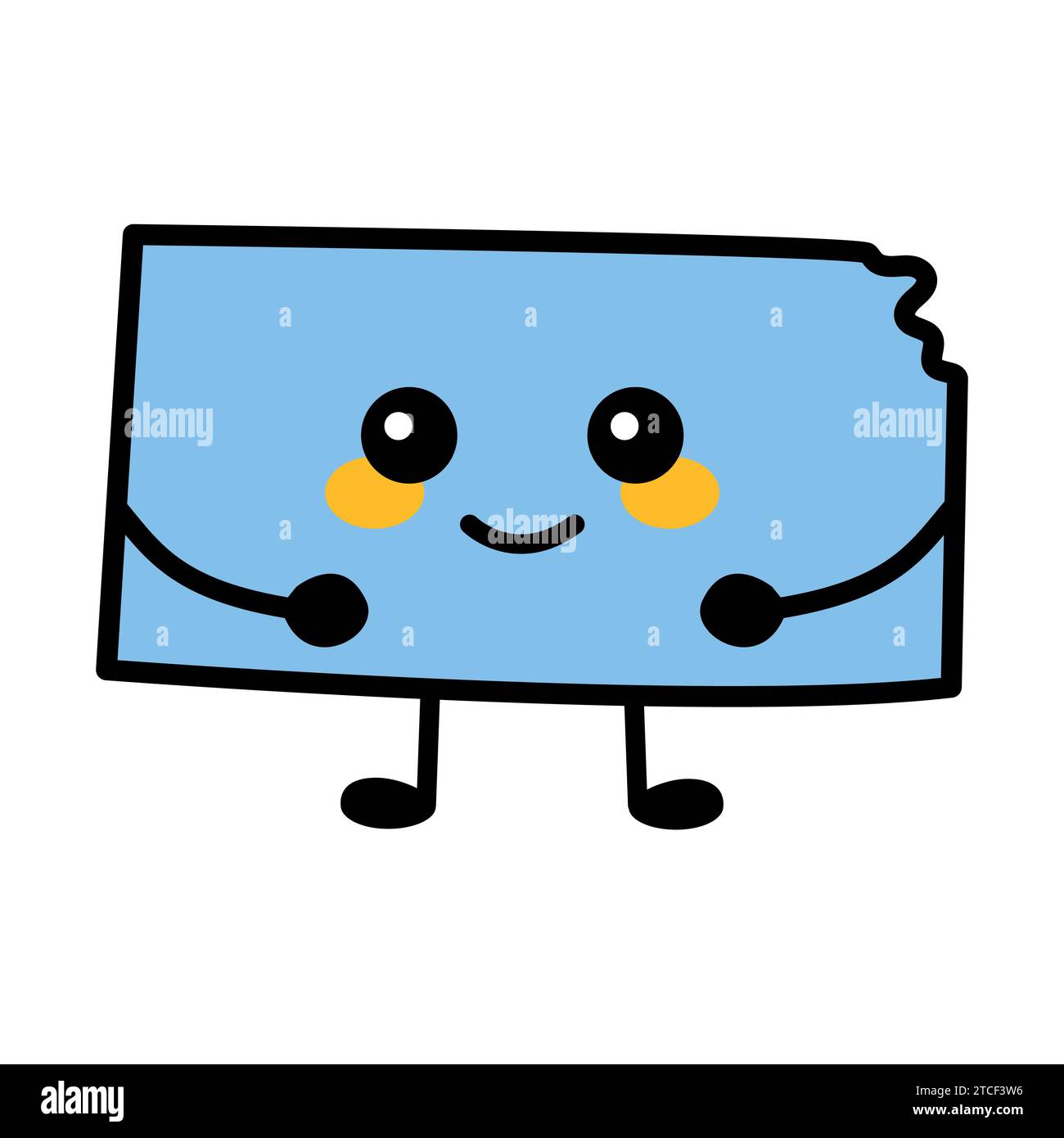 Kansas a US state color element. Smiling cartoon character. United ...
