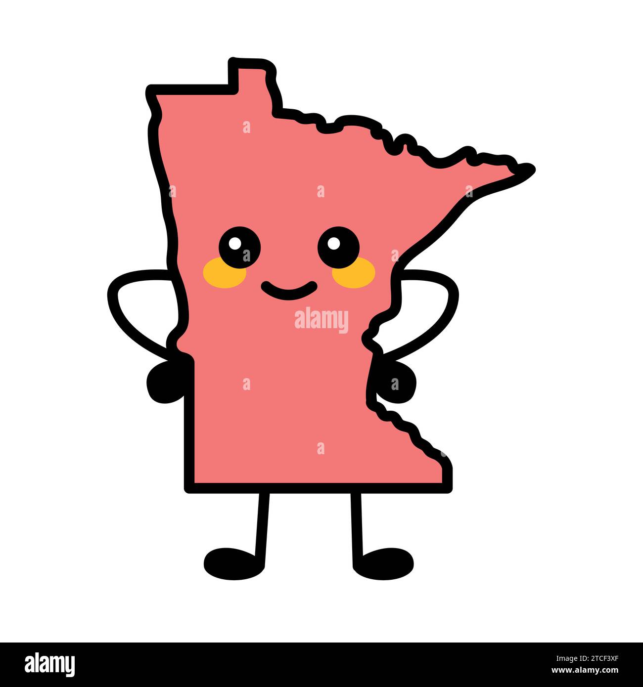 Minnesota a US state color element. Smiling cartoon character. United ...