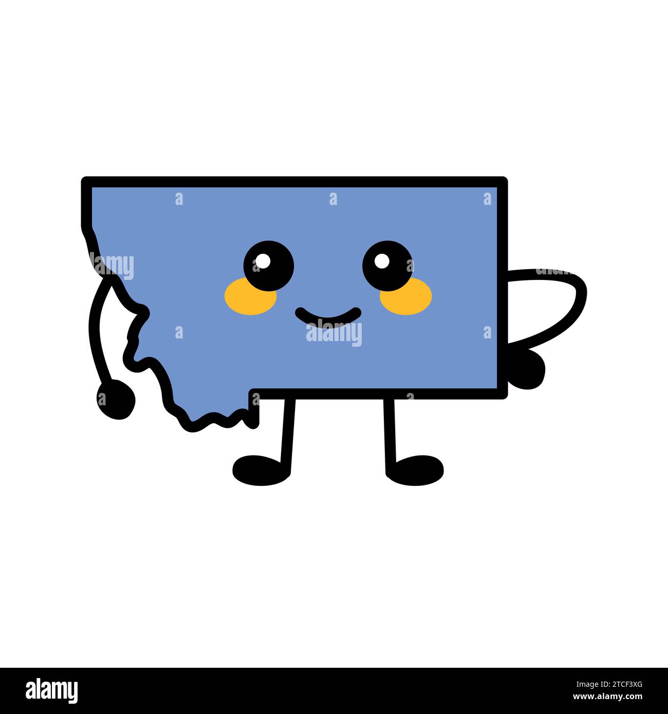Montana a US state color element. Smiling cartoon character. United ...