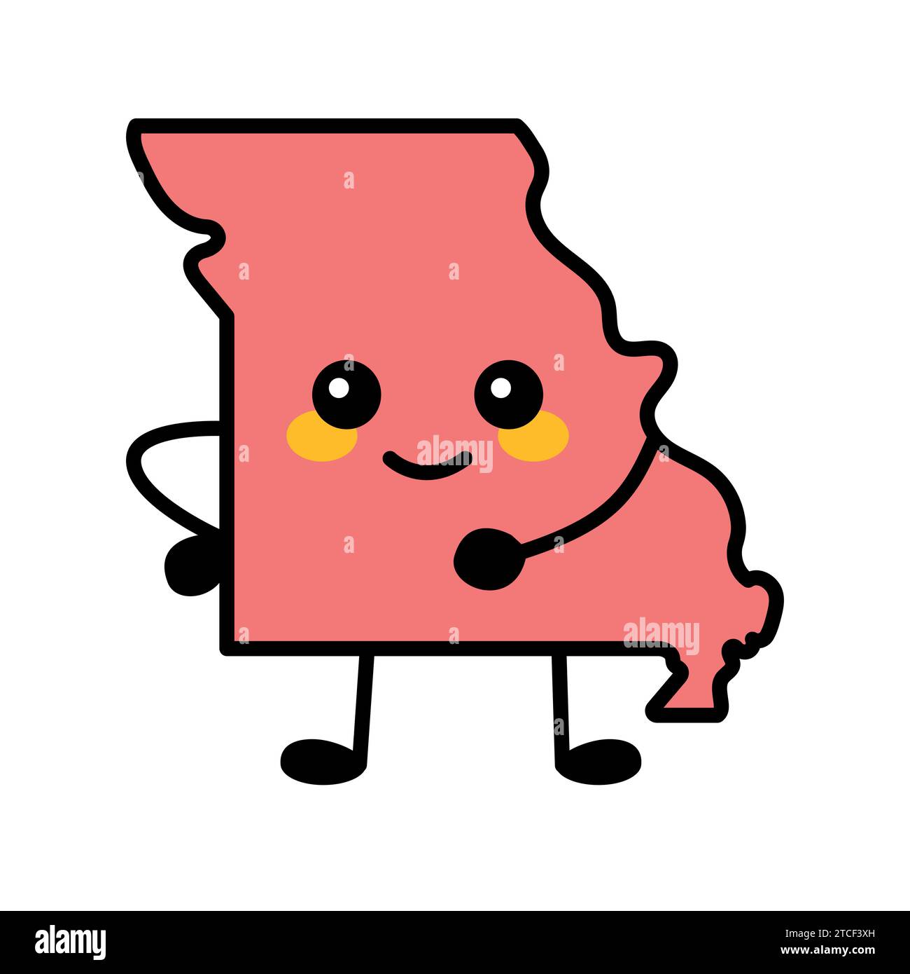 Missouri a US state color element. Smiling cartoon character. United ...