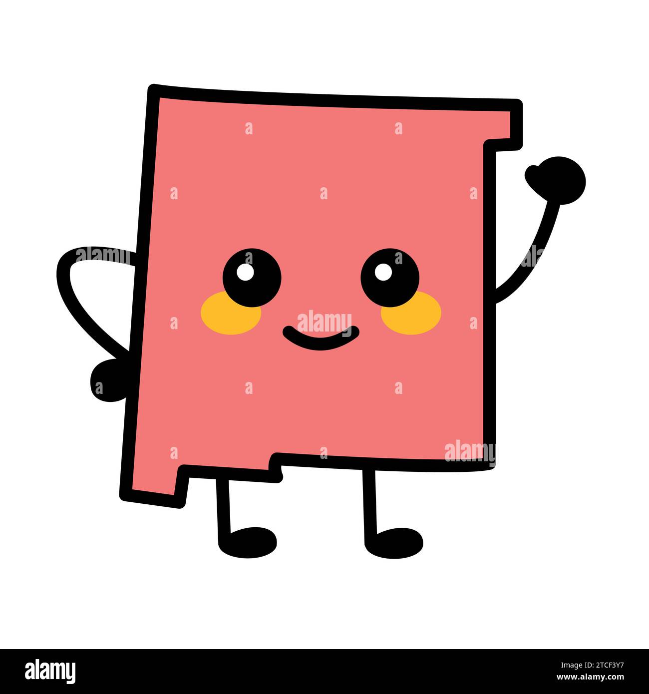 New Mexico a US state color element. Smiling cartoon character. United ...
