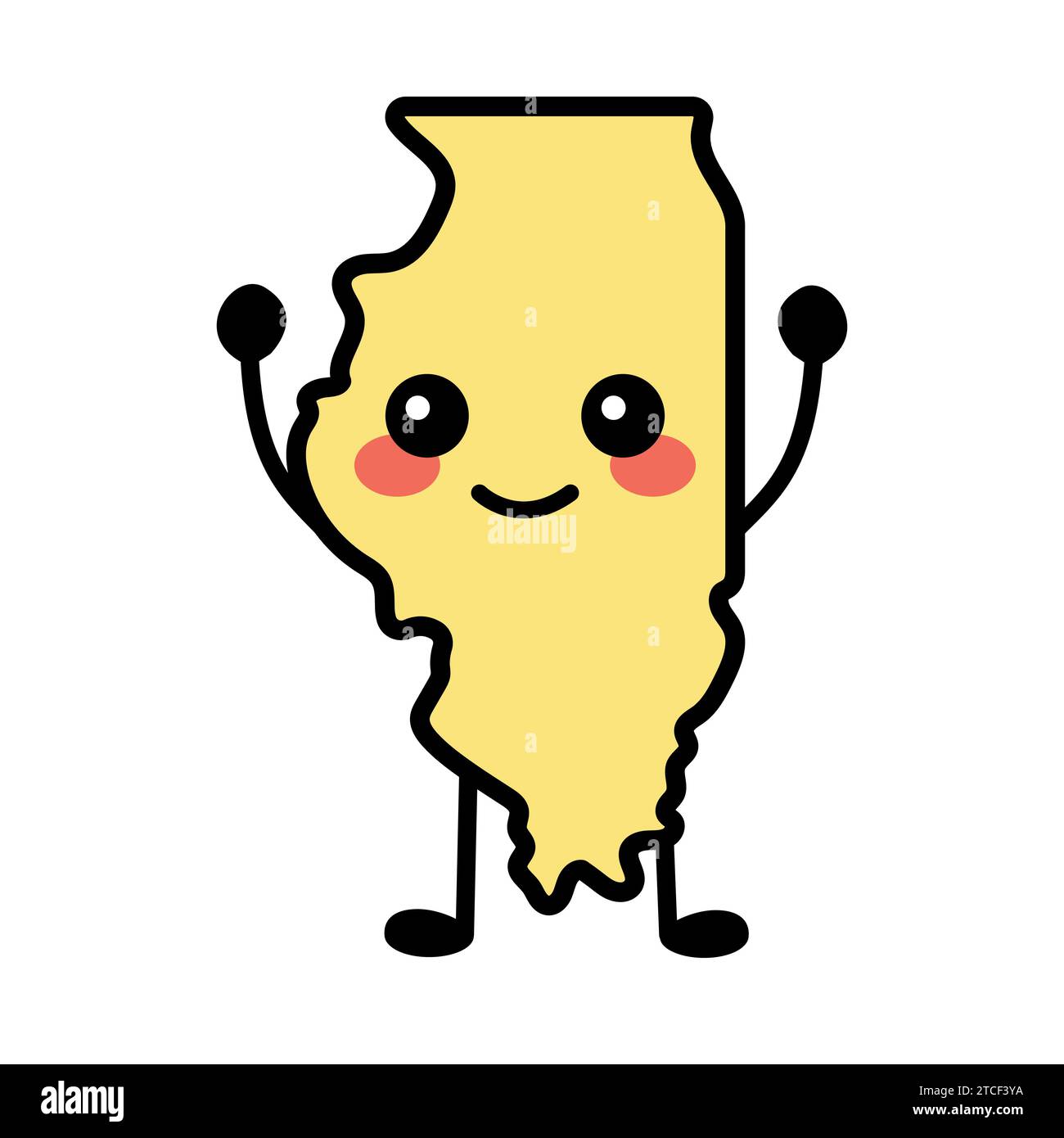 Illinois a US state color element. Smiling cartoon character. United ...