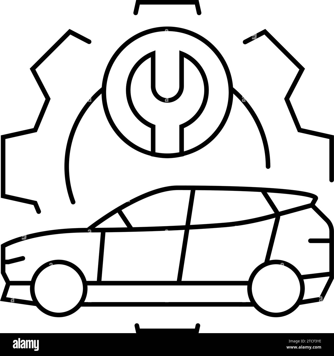 ev maintenance electric line icon vector illustration Stock Vector ...