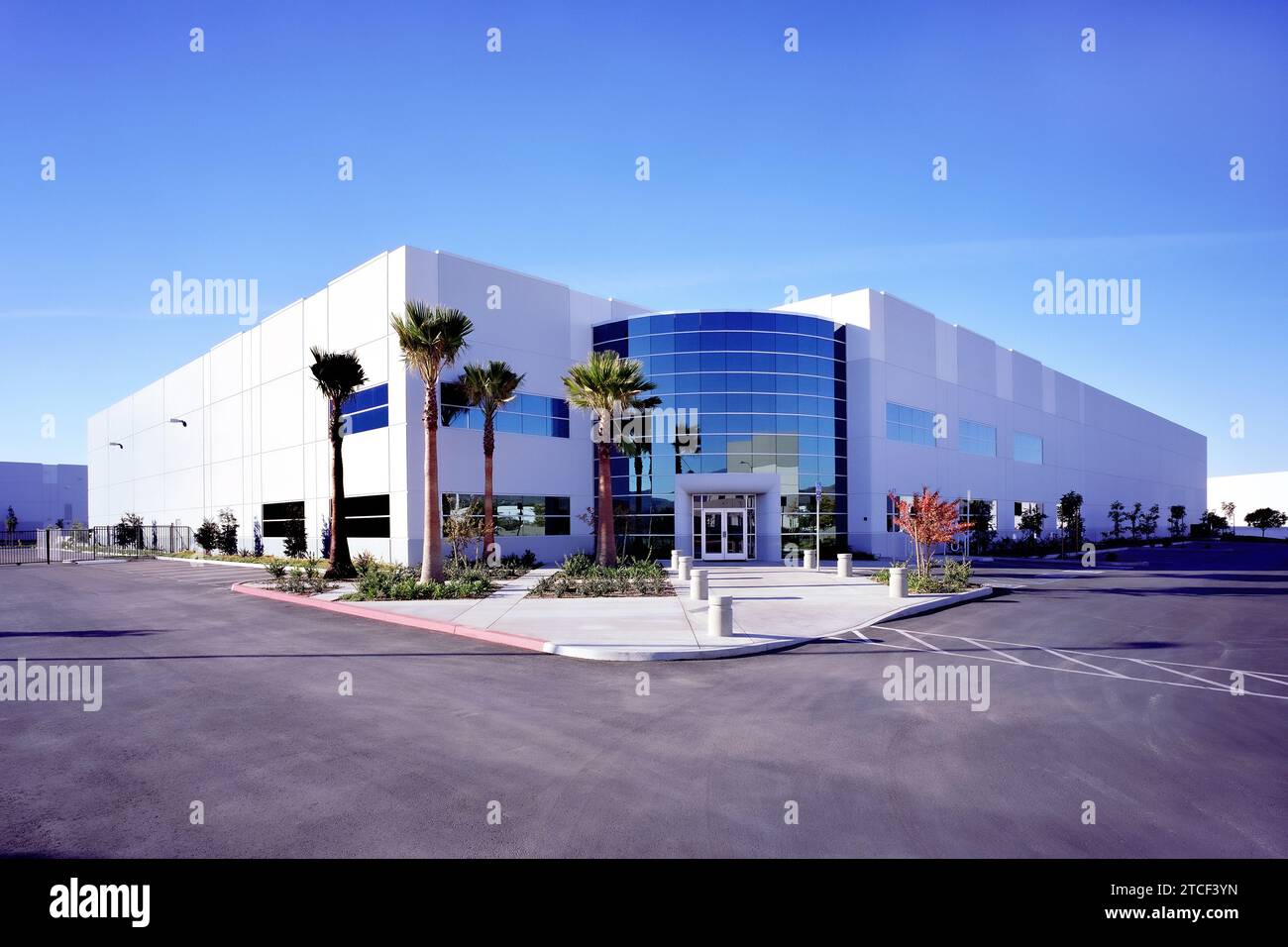 A perspective-controlled, tilt-up construction building exterior in a ...