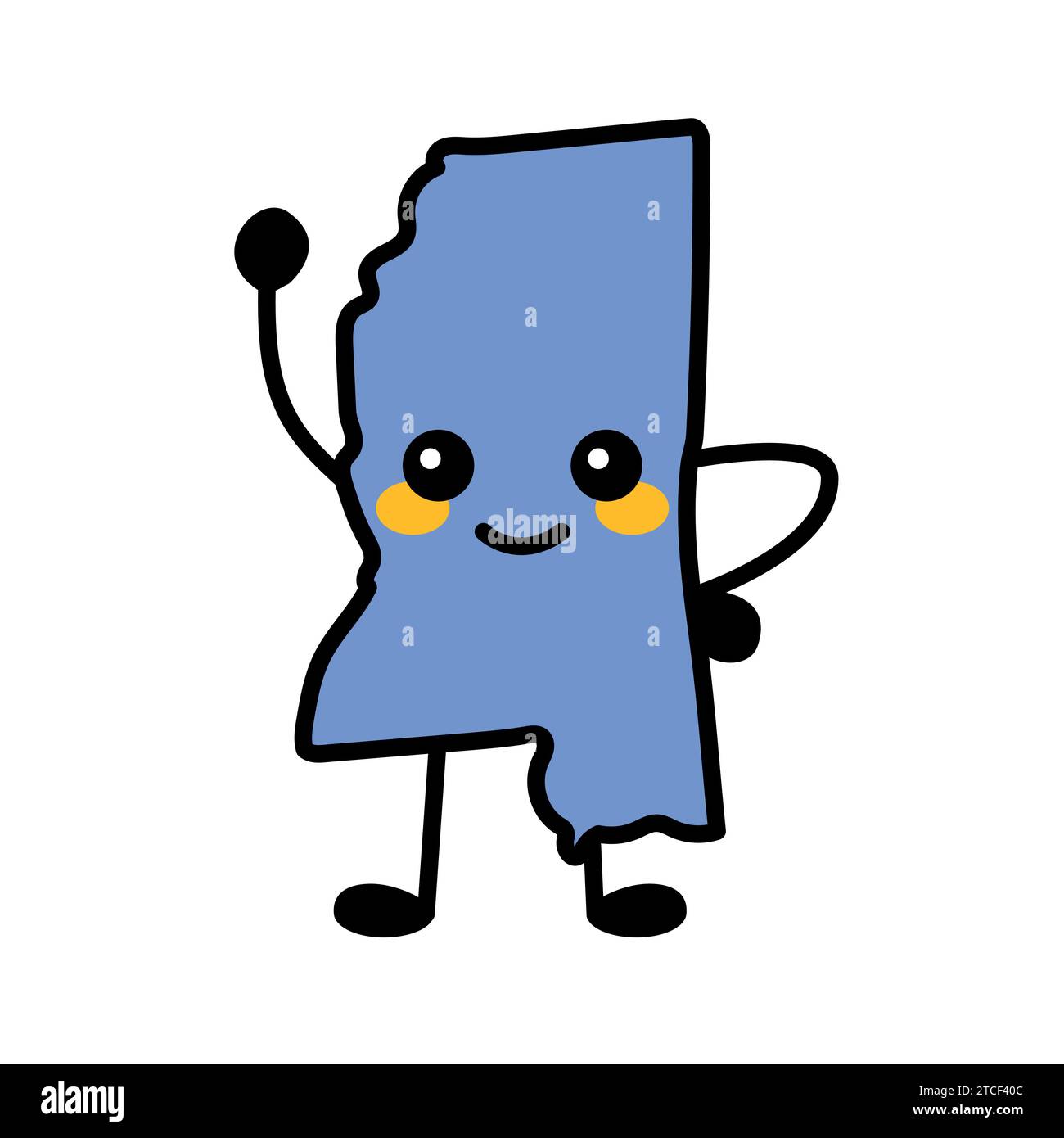 Mississippi a US state color element. Smiling cartoon character. United ...